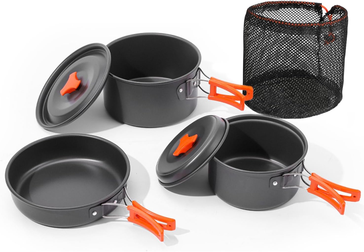 Foldable Camping Pot and Pan Set, Picnic Pots Cookware Camping Set ...