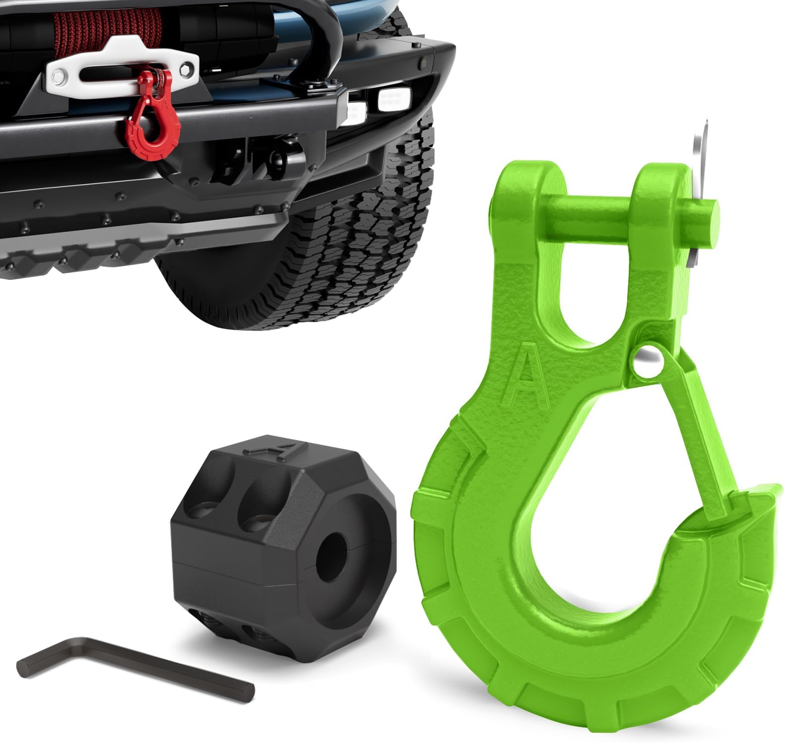 Amazon.com: Nilight Forged Steel Winch Hook 3/8" Grade 70 Safety Latch ...