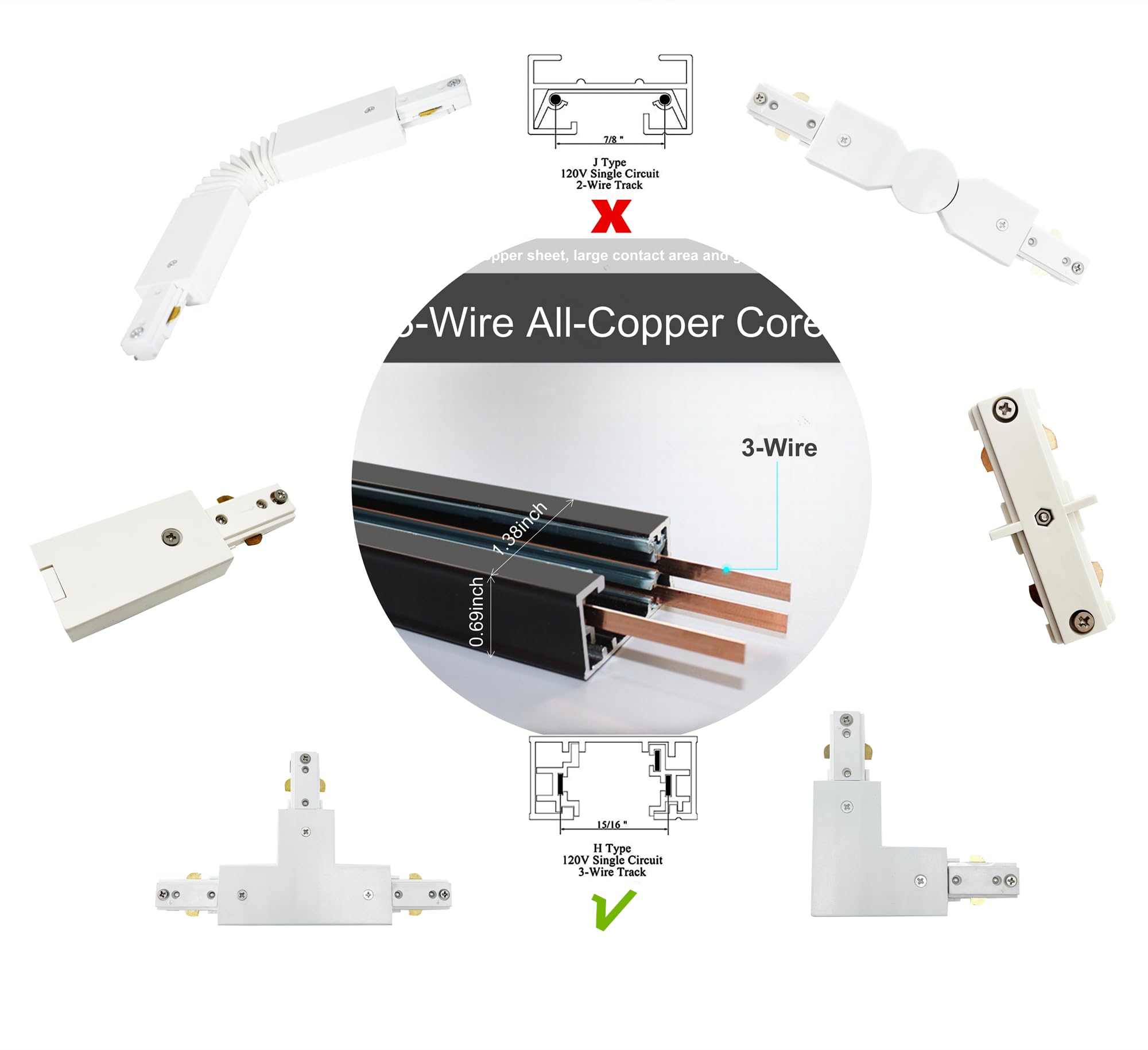 Track Light Connector Types JS 133 Low Voltage Track Straight