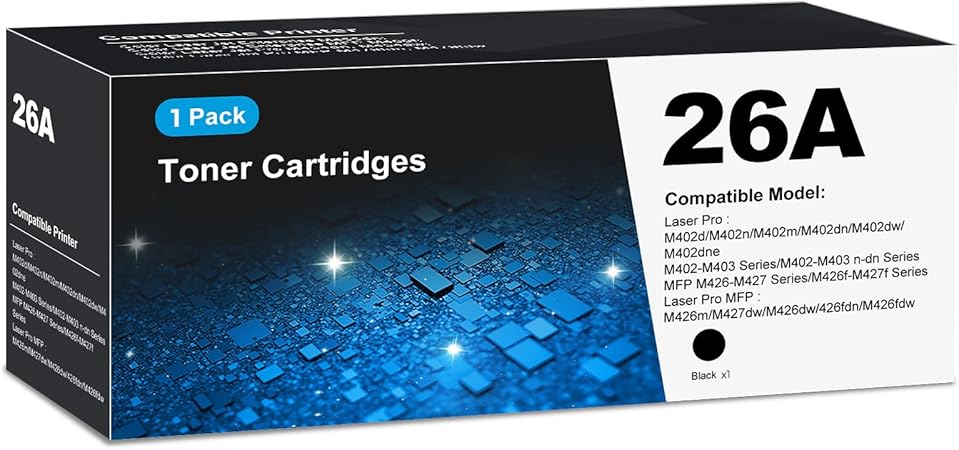 Amazon.com: CF226A 26A Toner Cartridges Black (1-Pack) for HP 26A 26X ...