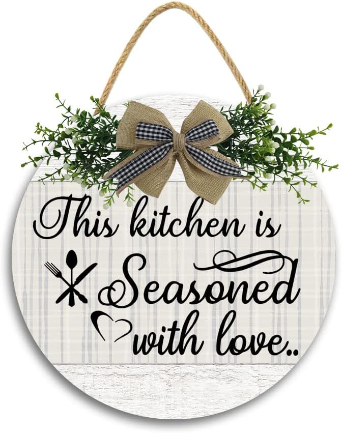 Amazon.com: Lefangovs Wood Kitchen Sign, 12x12 inches, Rustic ...