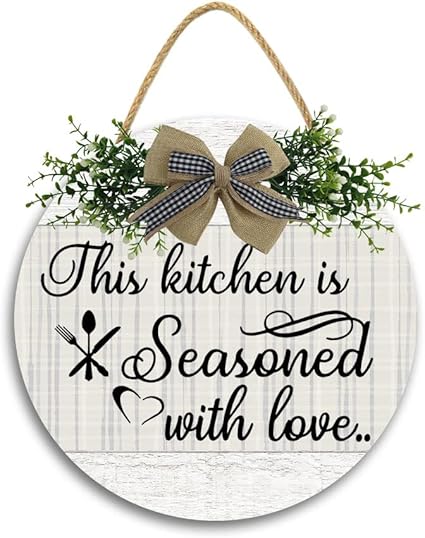 Amazon.com: Lefangovs Wood Kitchen Sign, 12x12 inches, Rustic ...
