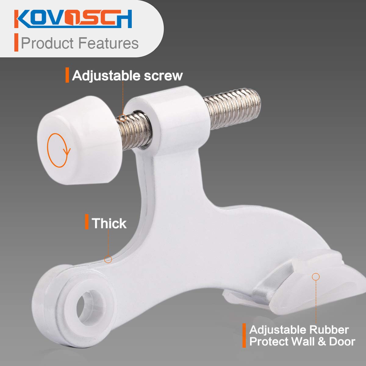 Snapklik.com : KOVOSCH 10 Pack Hinge Pin Door Stopper White ...