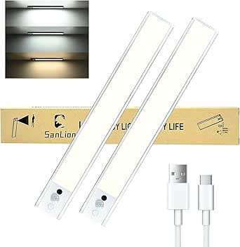 SANLION Under Cabinet Cupboard Light, 120 LED Motion Sensor Light ...