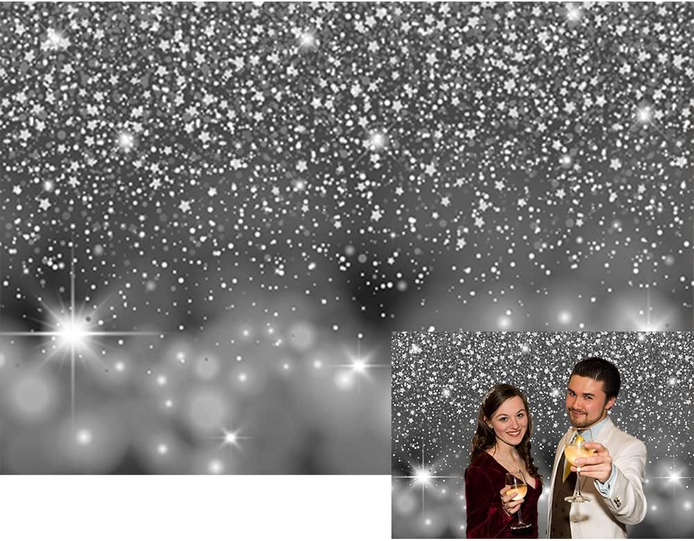 Amazon.com : Baocicco 15x10ft Diamond Silver Glitter Backdrop White ...