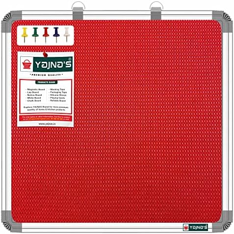 YAJNAS® 41x41 CM Premium Material Red Color Notice Board/Soft Board ...