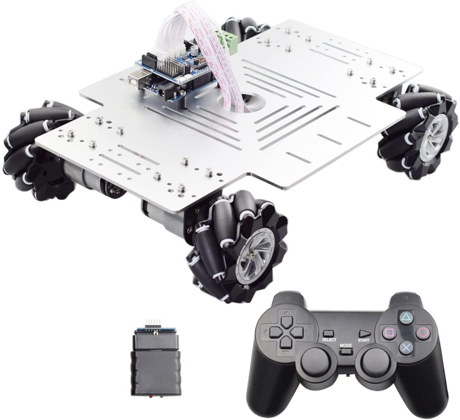 Buy precise Big Mecanum Wheel Robot Car Chassis Kit With DC 12V Encoder ...