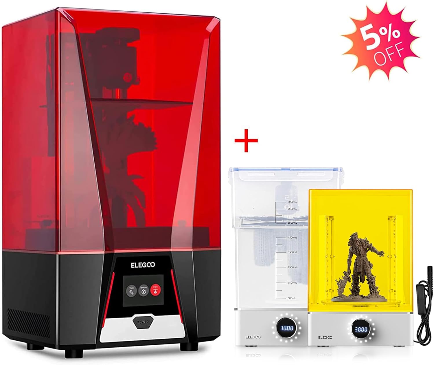 ELEGOO Saturn 2 MSLA 3D Printer and ELEGOO Mercury XS Bundle with ...