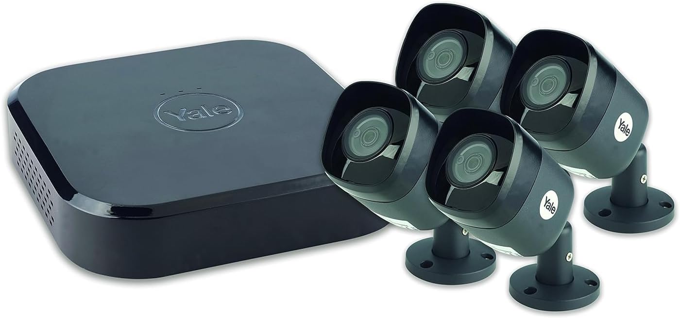 Yale SV-4C-2ABFX Kit-HD1080, 2 Camera, 4 Channel, 1TB Harddrive, Black ...
