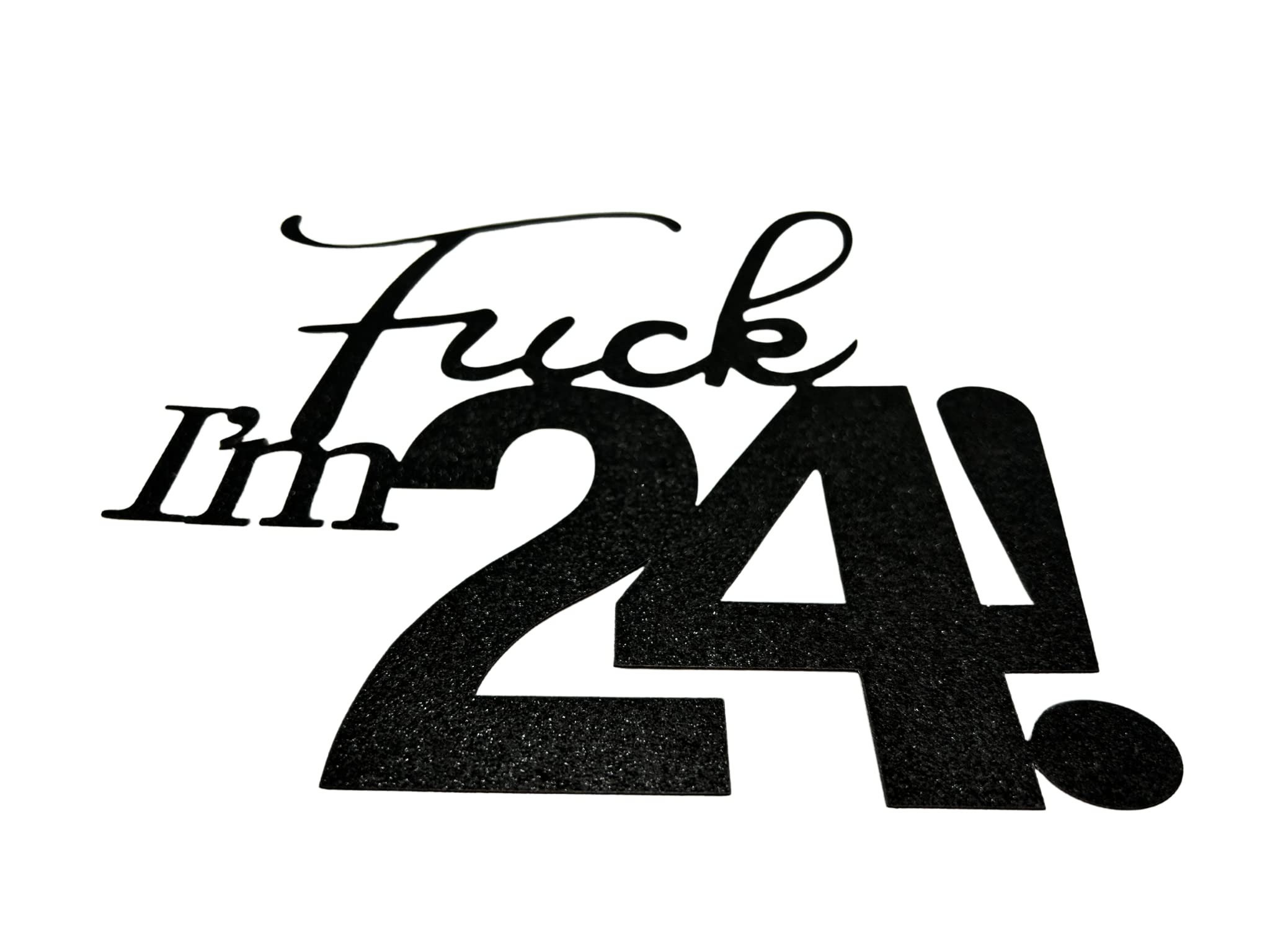 Snapklik.com : 24 Cake Toppers, 24 Birthday Cake Toppers-Black Glitter ...