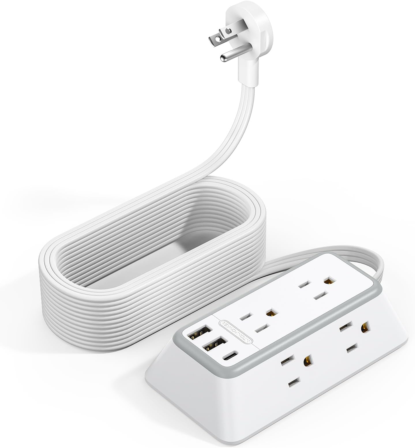 Amazon.com: PLUGTUL 20FT Surge Protector (900 Joules), Flat Plug Power ...