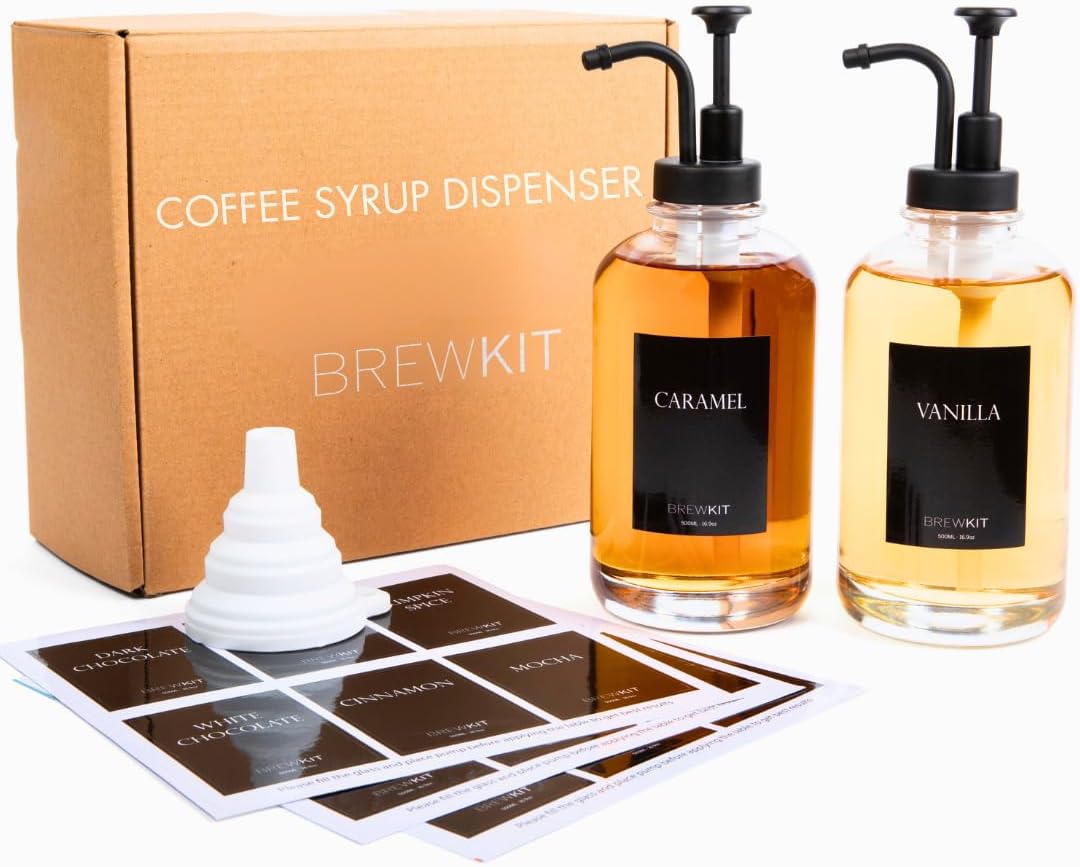 Amazon.com - Stainless Steel Coffee Syrup Dispenser for Coffee Bar ...