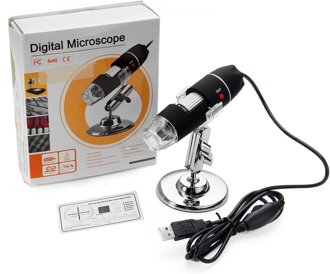 Amazon.com: 1600X Zoom 8 LED USB Digital Microscope Hand Held ...
