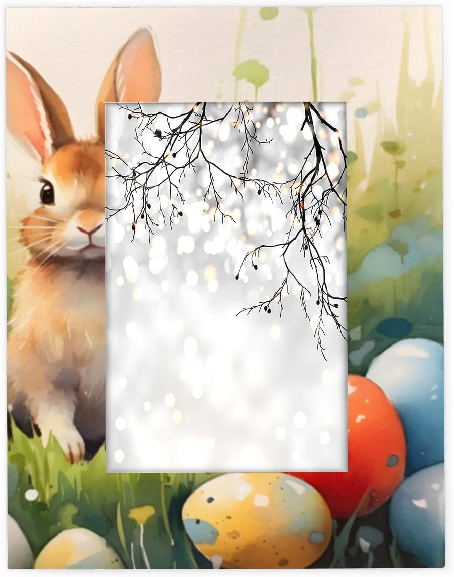 Amazon.com - Ourtheme Watercolor Eggs Bunny Easter 4x6 Picture Frame ...