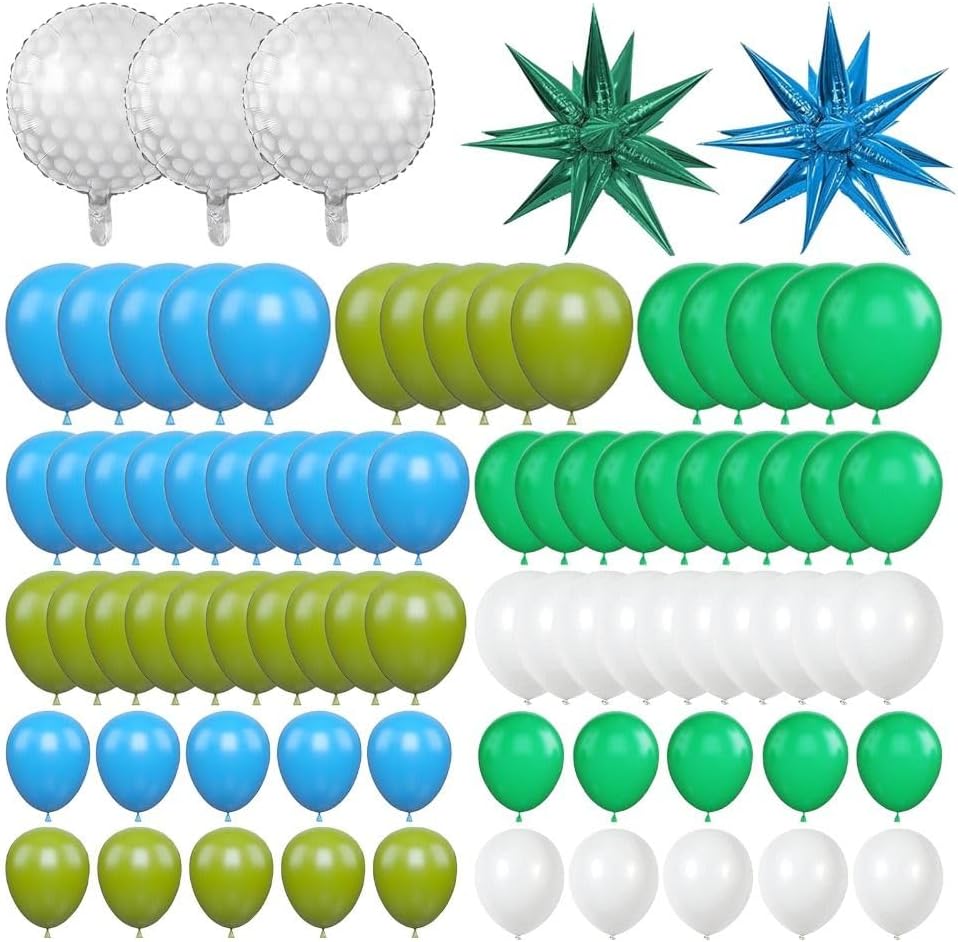 Amazon.com: Uniquer Golf Themed Balloon Garland Kit, Blue Green White ...