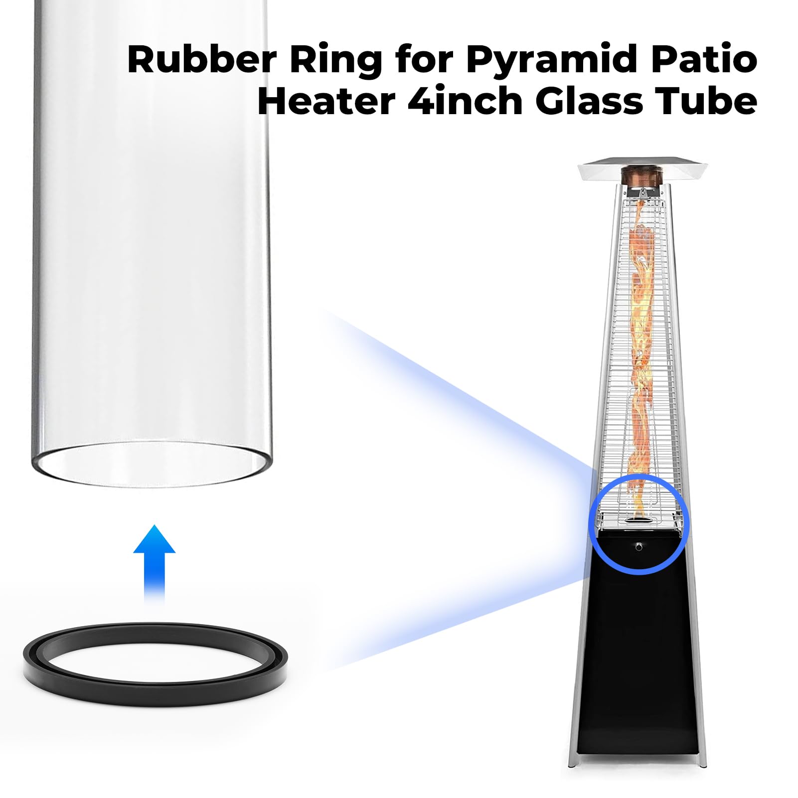 Pyramid Patio Heater Outdoor Heaters For Patio 49.5\" Glass Tube ...
