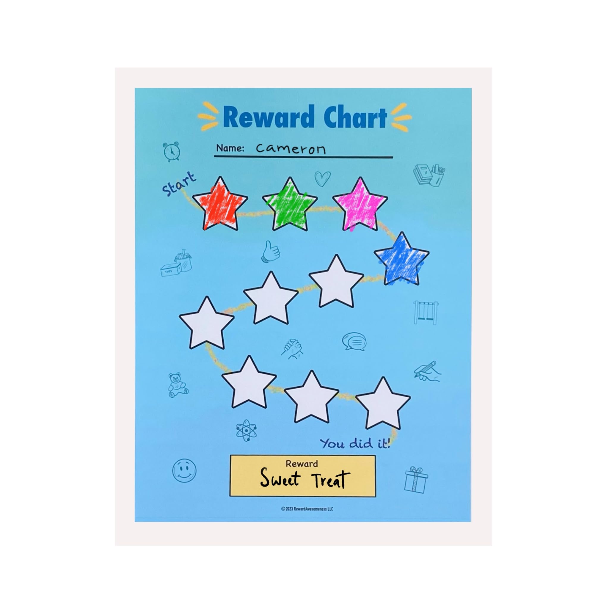 Amazon.com : Color The Stars - Reward Chart for Kids (10 Sheets ...