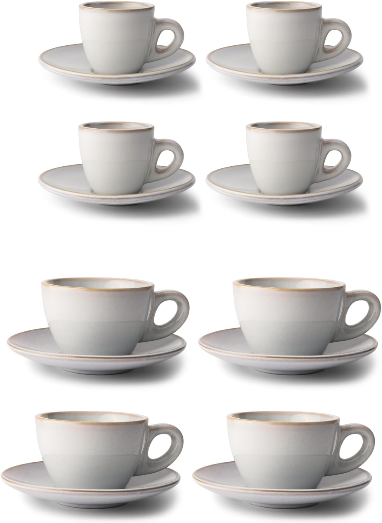 Amazon.com | KIVY Espresso & Cappuccino Cups Set of 8 [4 Espresso Cups ...