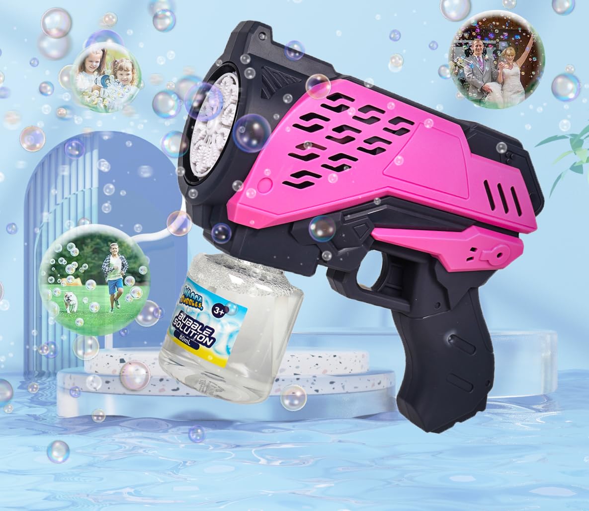 Amazon.com: Bubble Gun for Kids and Toddlers Bubble Machine with 1 ...
