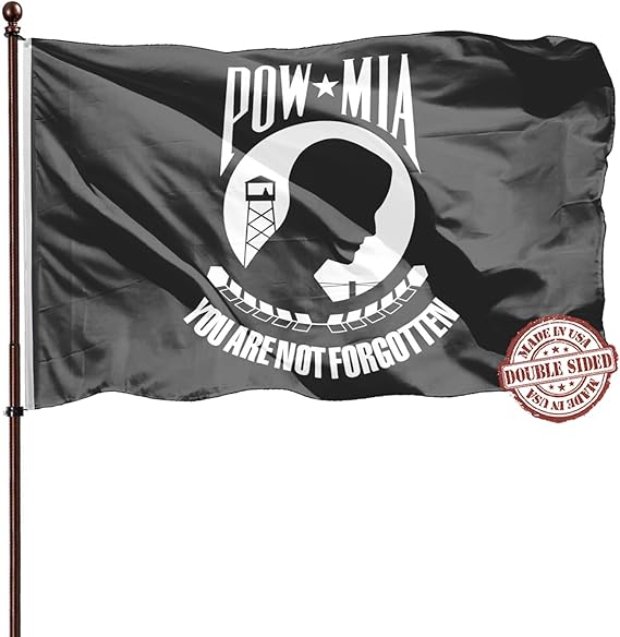 Amazon.com : Pow Mia Flag 2x3 Double Sided- Heavy Duty 3 Ply Mia Pow ...