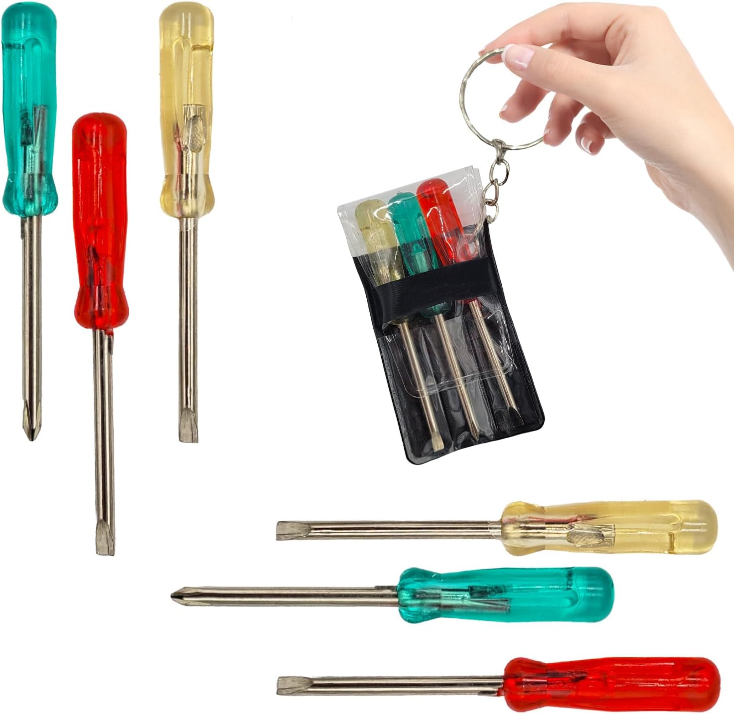 Chochkees Mini Screwdriver Set Keychain, 2.5" Inches With Key Chain ...