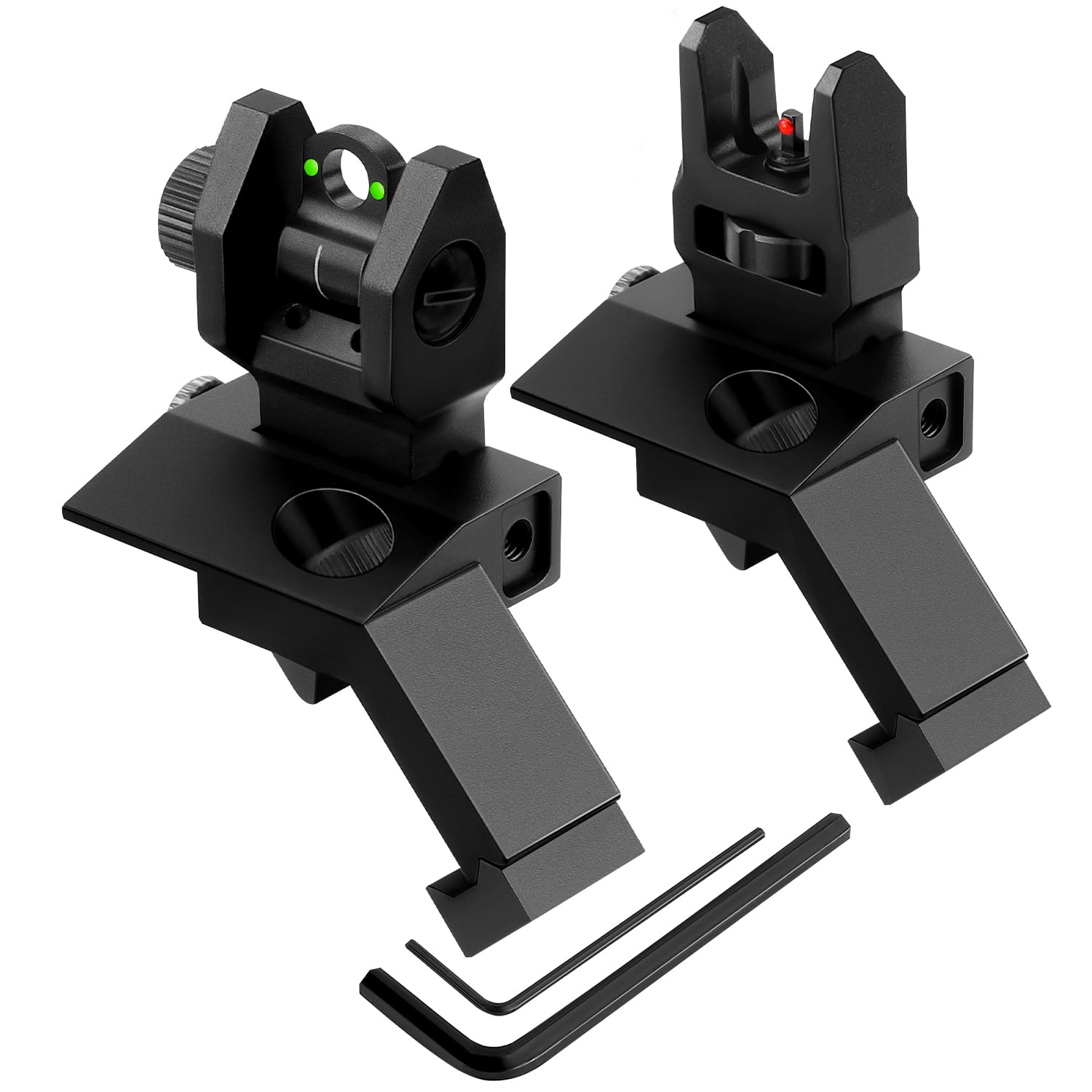 Amazon.com: GOWUTAR Flip Up Iron Sights 45 Degree Offset Fiber Optic ...