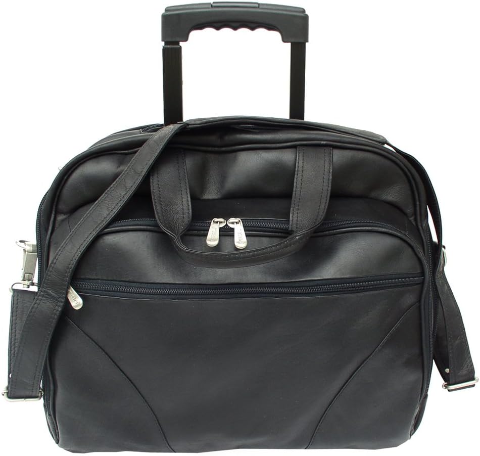 Amazon.com | Piel Leather Office On Wheels, Black, One Size | Briefcases