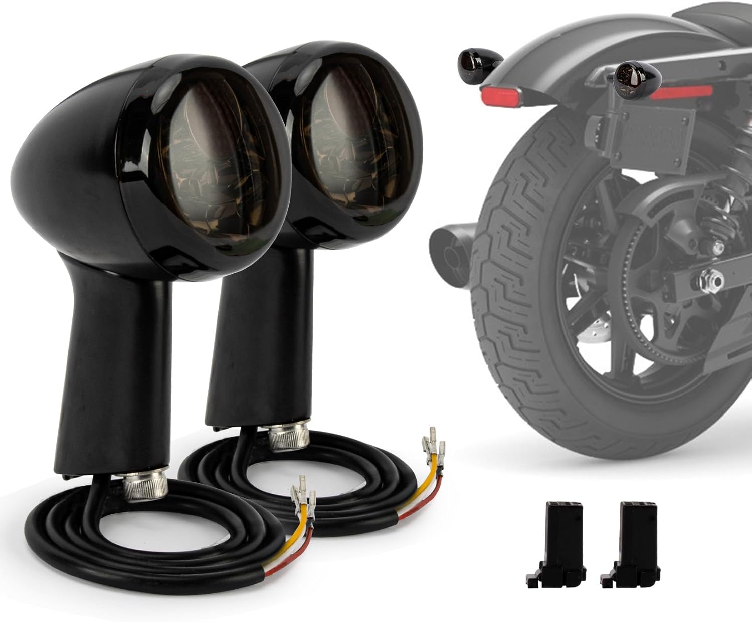 Amazon.com: psler Motorcycle Front Rear Bullet LED Turn Signal ...