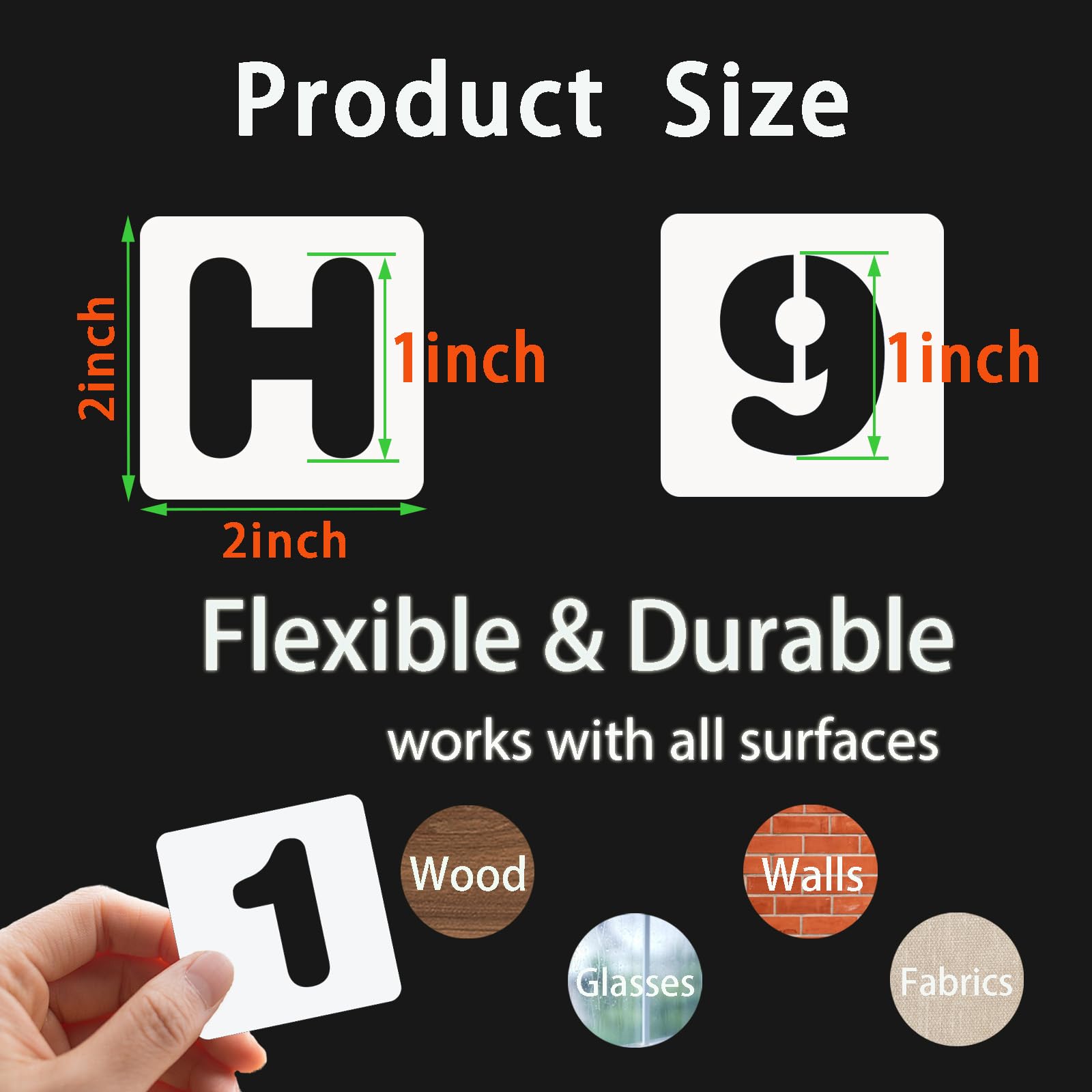 Snapklik.com : 1 Inch Letter And Number Stencils, 36 Pcs Reusable ...