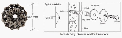 Amazon.com: CRL 1" Antique Gold Floral Metal Mirror Rosettes - Pack of ...