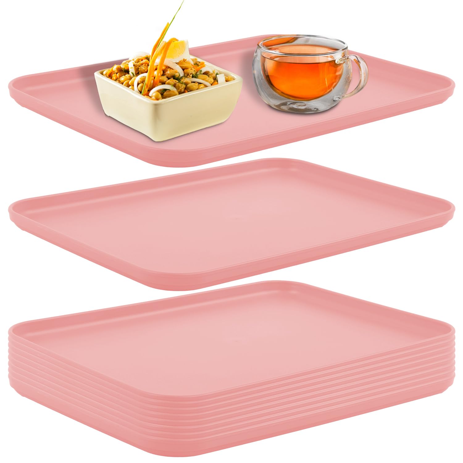 Amazon.com: Plastic Art Trays,10 Pack Large Plastic Trays Stackable ...