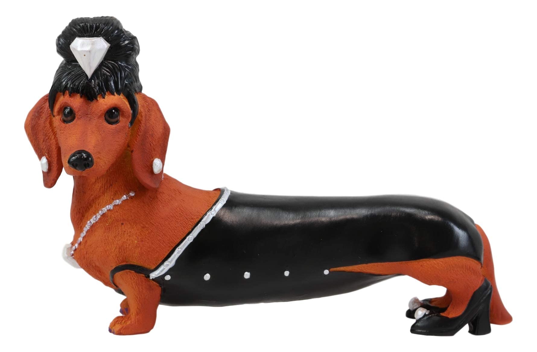 Amazon.com: Ebros Doxie Collection Diamond Girl Diva Dachshund Figurine ...