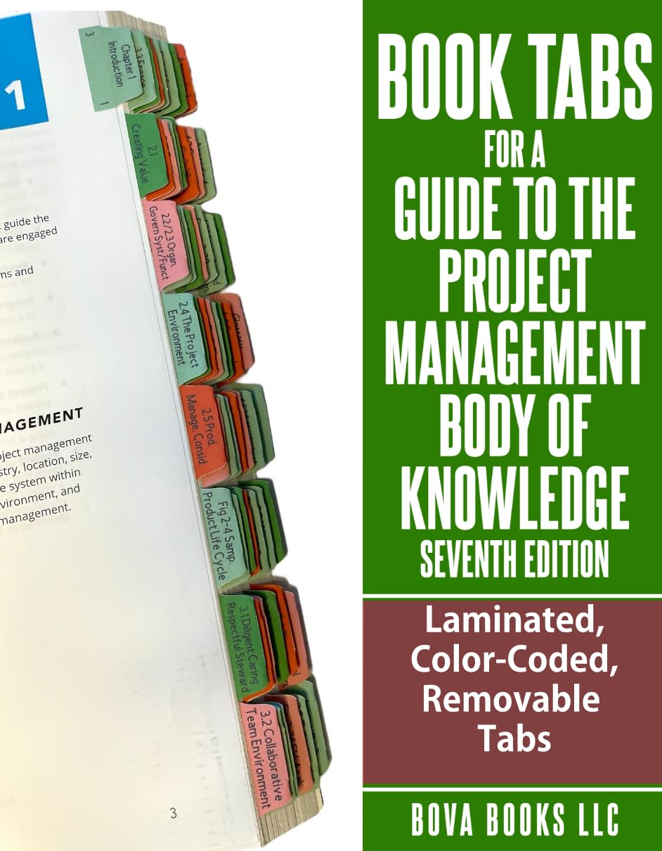 Snapklik.com : Book Tabs For PMBOK 7th Edition 2025. Laminated, Color ...