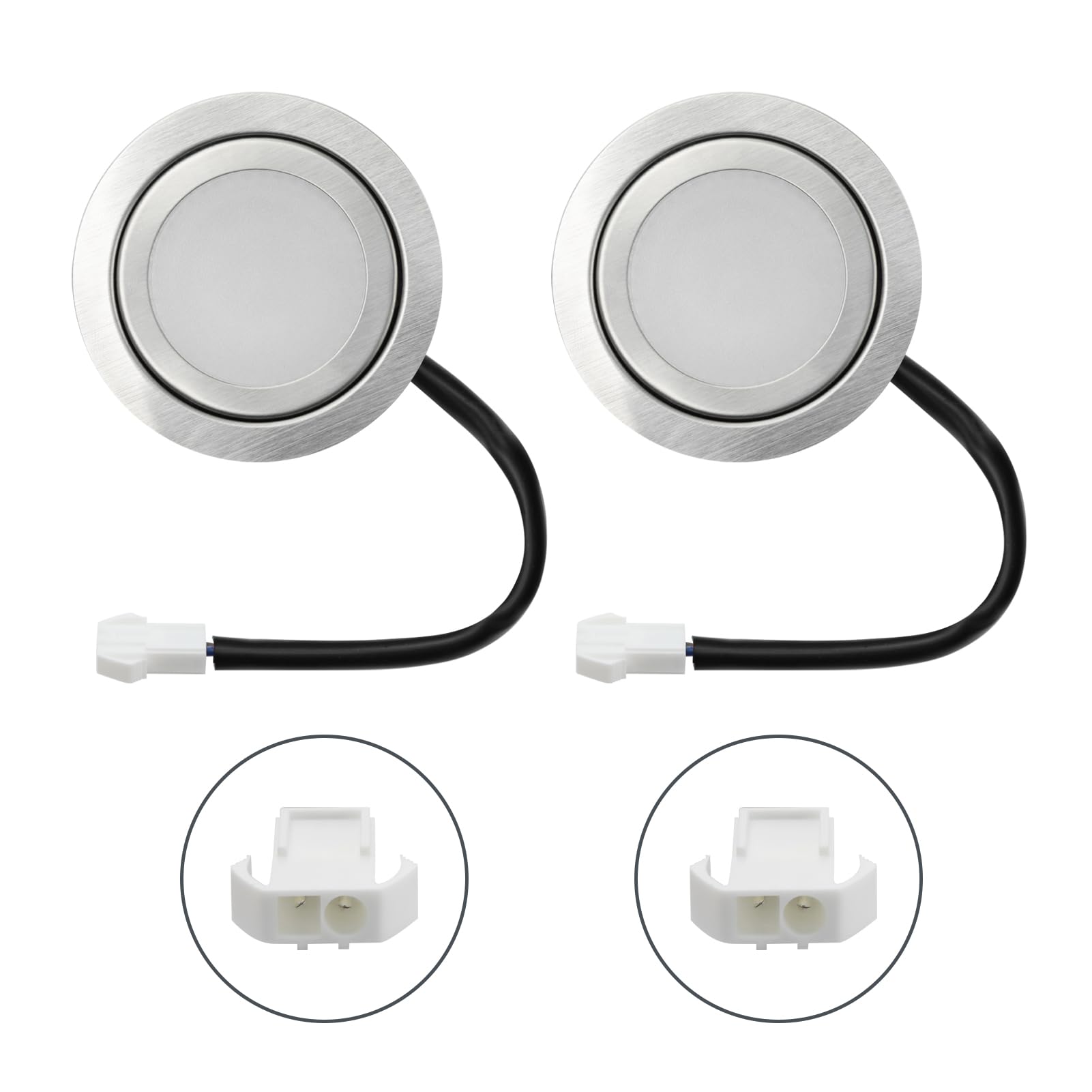 Yenblow 12V DC 1.5W Range Hood Lights with EL Socket, 2Pack Hole Closet ...