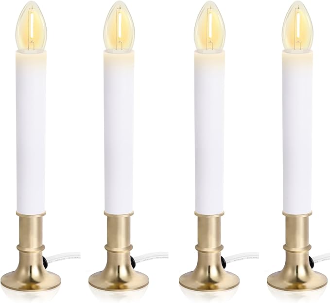 Amazon.com: 4-Pack Electric Christmas Window Candle Lights Dusk to Dawn ...