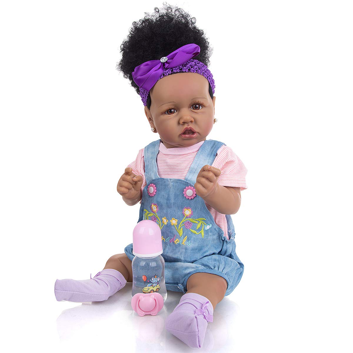 Lifelike Reborn Newborn Baby Dolls with Soft Body, African American ...
