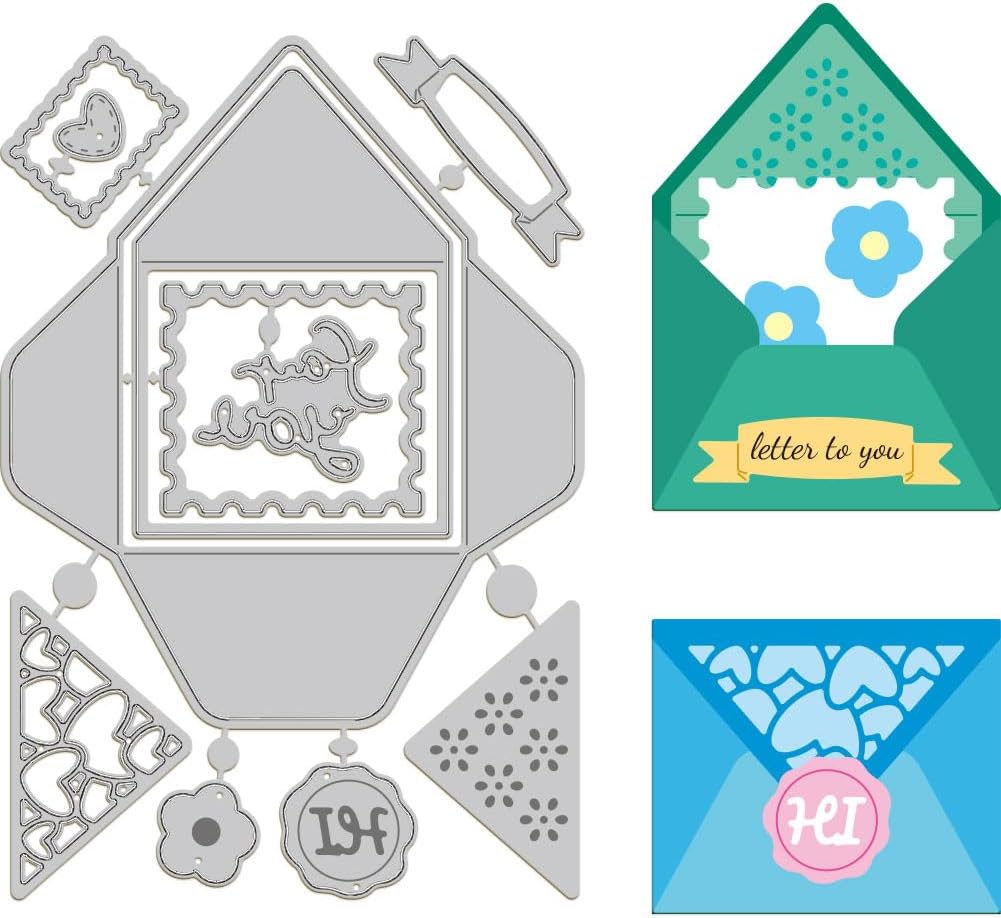 Amazon.com: GLOBLELAND Envelope Cutting Dies Metal Envelope Die Cuts ...