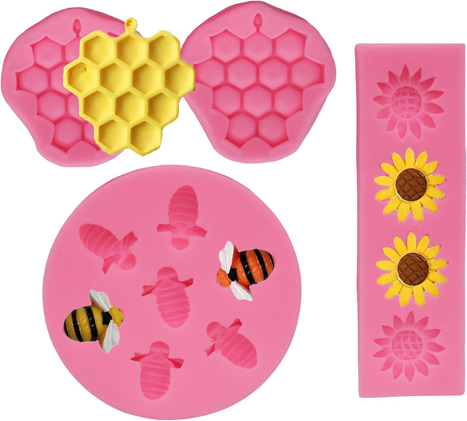 Amazon.com: ZHUOJIE Honeybee Honeycomb Silicone Mold Fondant Cake ...