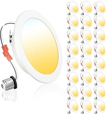 Ensenior 4 Inch LED Can Lights 24 Pack, Dimmable Retrofit Led Recessed ...