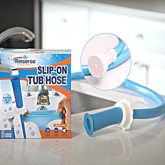 Amazon.com: Rinseroo Tub Faucet Hose and Sprayer: Slips On to Tub Spout ...