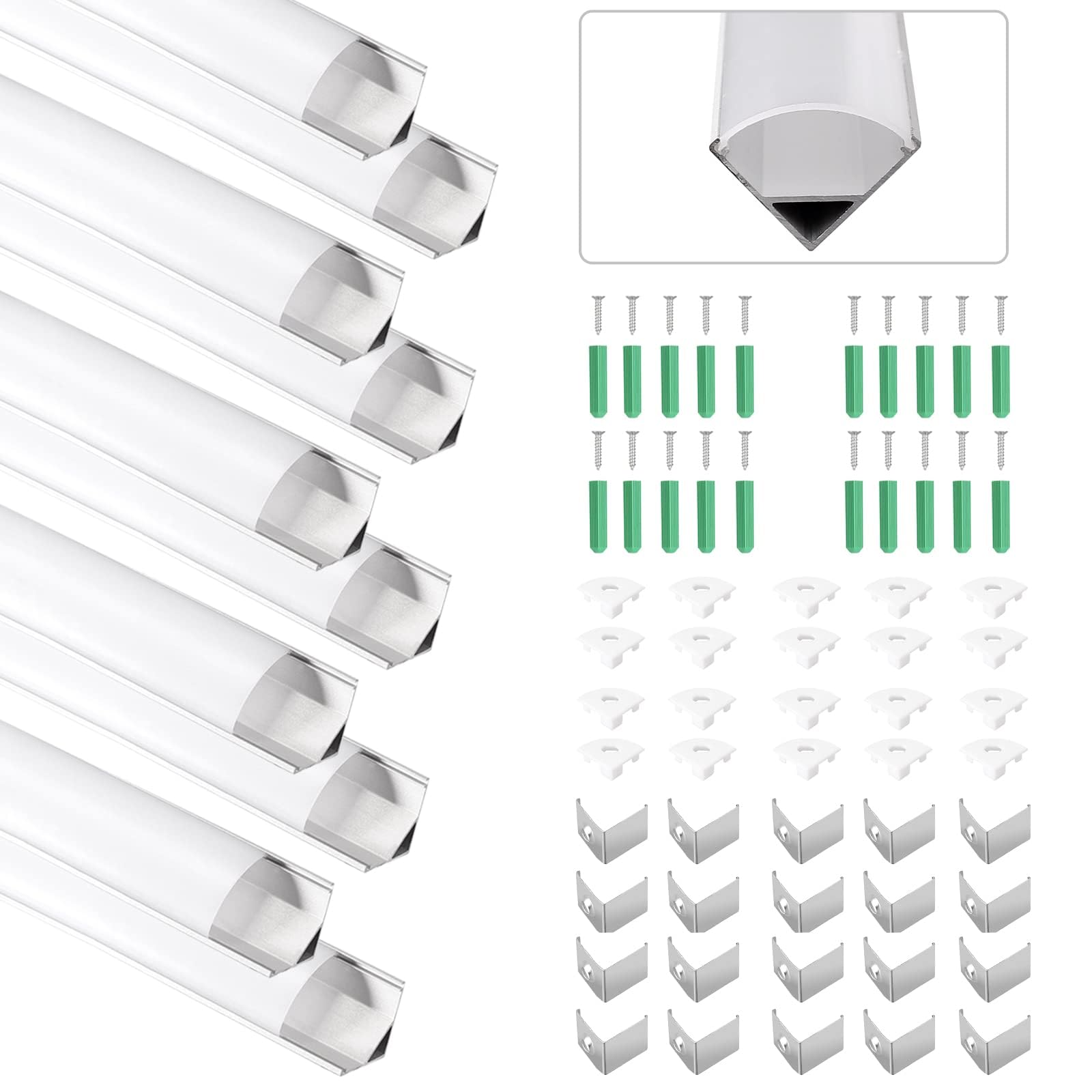 ALLmeter 10pack Led Strip Diffuser Profile Channel Strip Light Diffuser ...