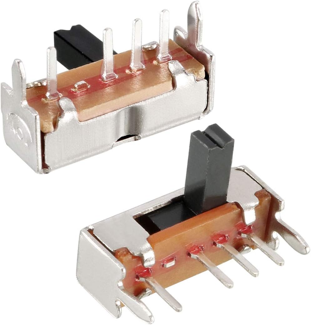Amazon.com: uxcell 50Pcs 6mm Horizontal Slide Switch SP3T 1P3T 4 ...