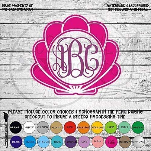 Amazon.com: Solid Clam Shell Nautical Monogram Vinyl Die Cut Decal ...