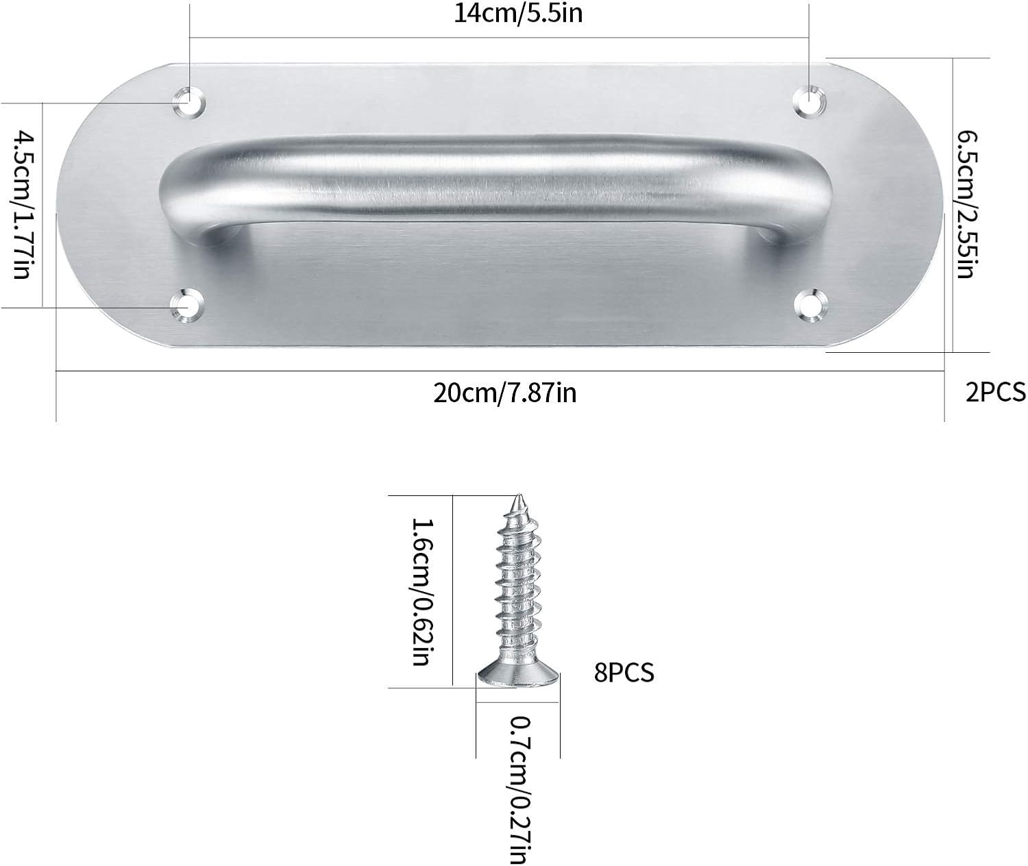 Door Handles, Pull Push Door Handles with Back Plate, Gate Cabinet ...
