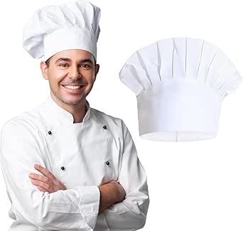 Raykce Chefs Hats for Adults - Unisex White Adjustable Kitchen Cooking ...