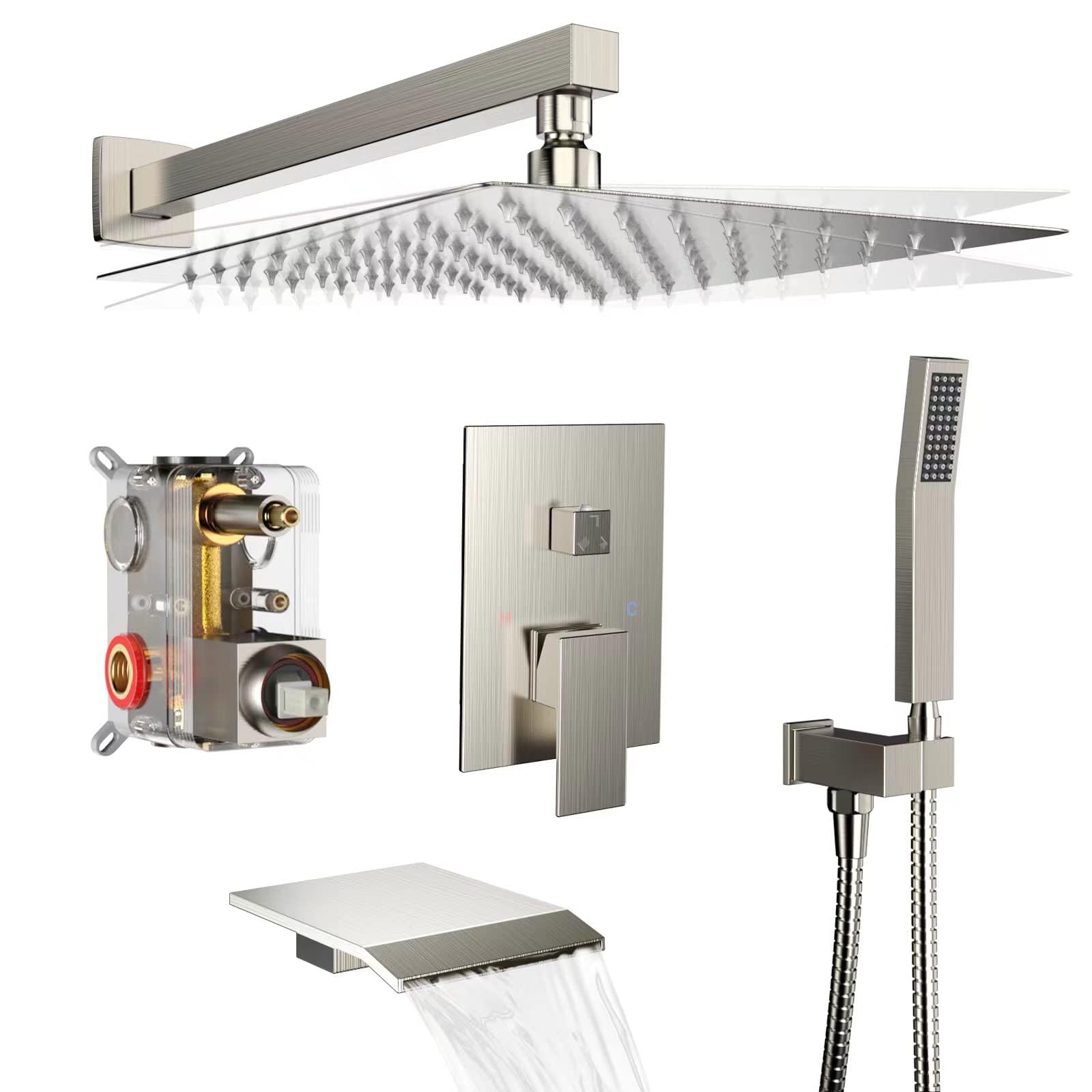 Snapklik.com : Rain Shower System 12 Inch Shower Faucet Set