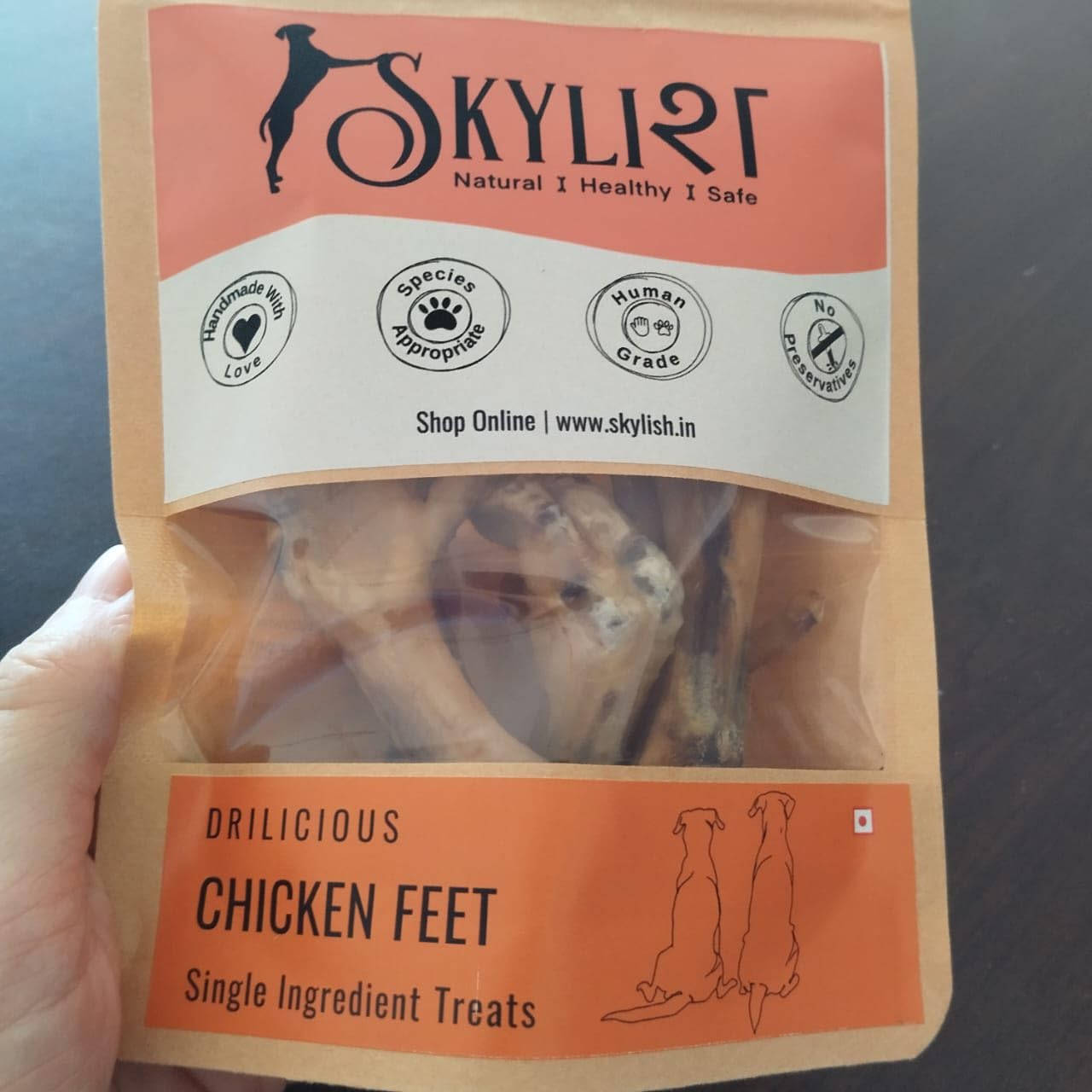 Buy Skylish Chicken Feet 50g, Certified Safe Dog Chews, High in Protein ...