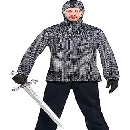 Amazon.com: Amscan Chainmail Tunic and Cowl | Adult Size | Silver | 1 ...