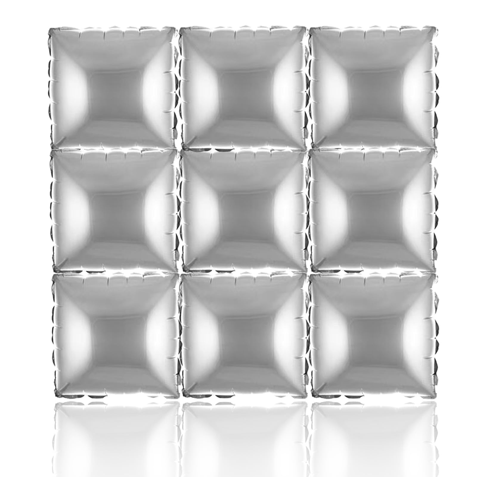 Amazon.com: Silver Square Balloons Silver Double Sided Balloons Wall ...