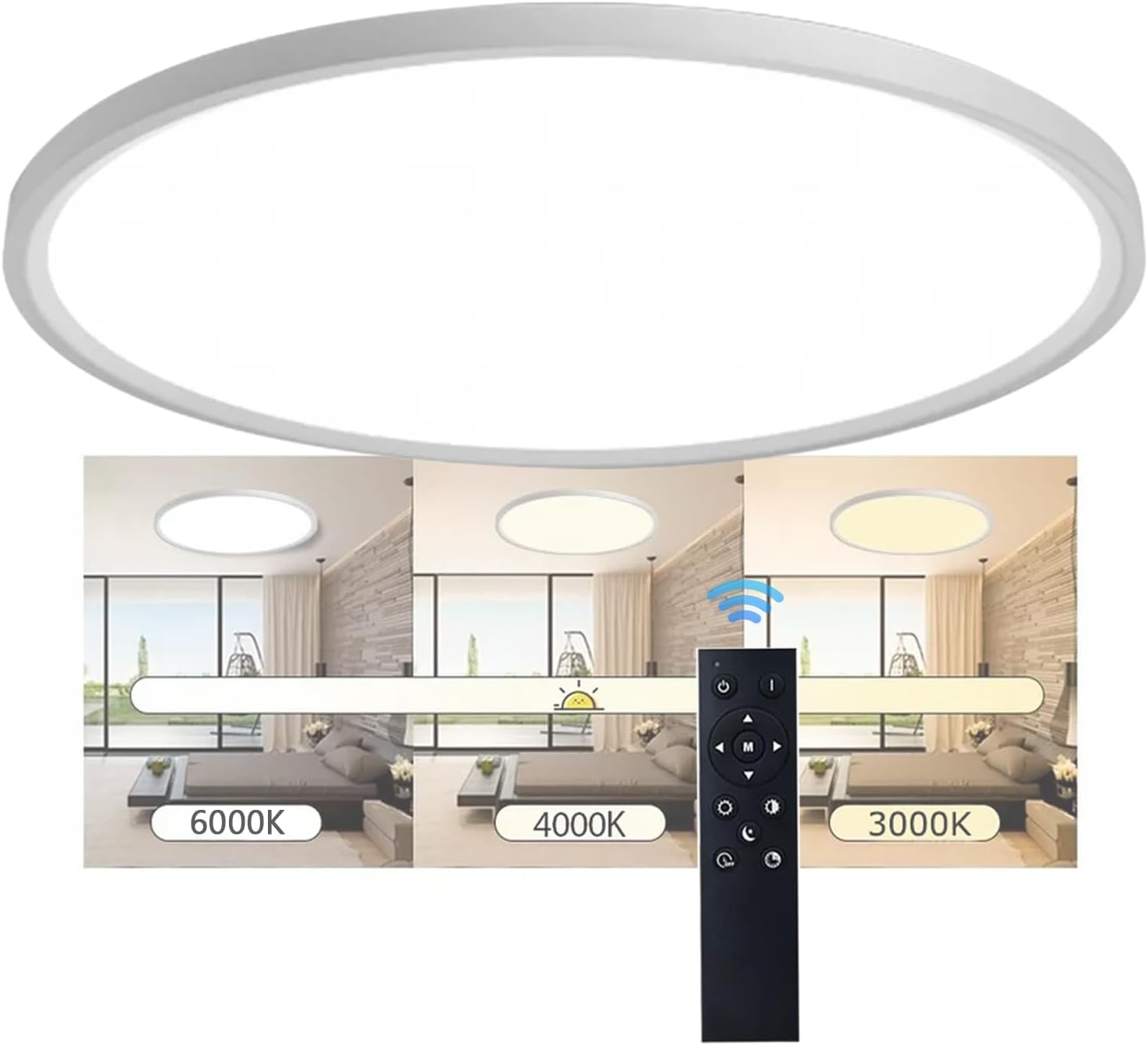 Luminación de Techo 30cm Lámpara, 3000k/4000k/6000k Plafón LED Moderna ...